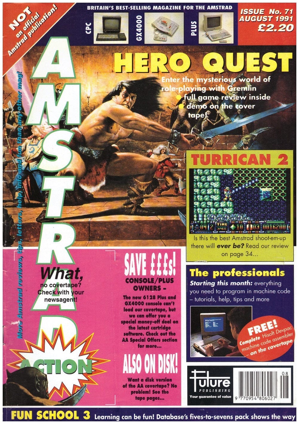 Amstrad Action Issue 71/August 1991 Magazine & Covertape - Retro Games ...